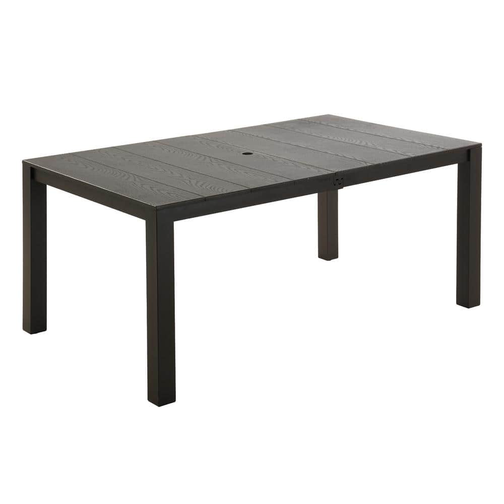Clihome 63 in. L x 38 in. W Cast Aluminum Rectangle Outdoor Dining ...