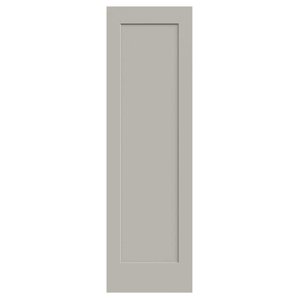 JELD-WEN 24 in. x 80 in. Madison 1-Panel Light Gray Painted Smooth ...