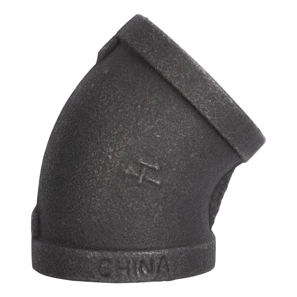 STZ 1-1/4 in. Black Iron 45° FIP x FIP Elbow 310 E45-114 - The Home Depot