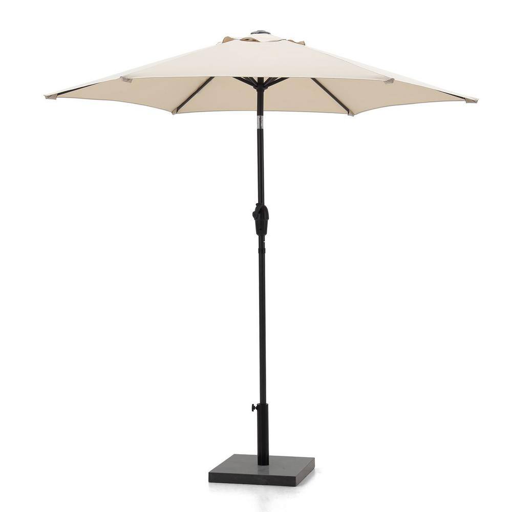 Cesicia 7.5 ft. Outdoor Patio Tilt and Crank Market Umbrella in Beige ...