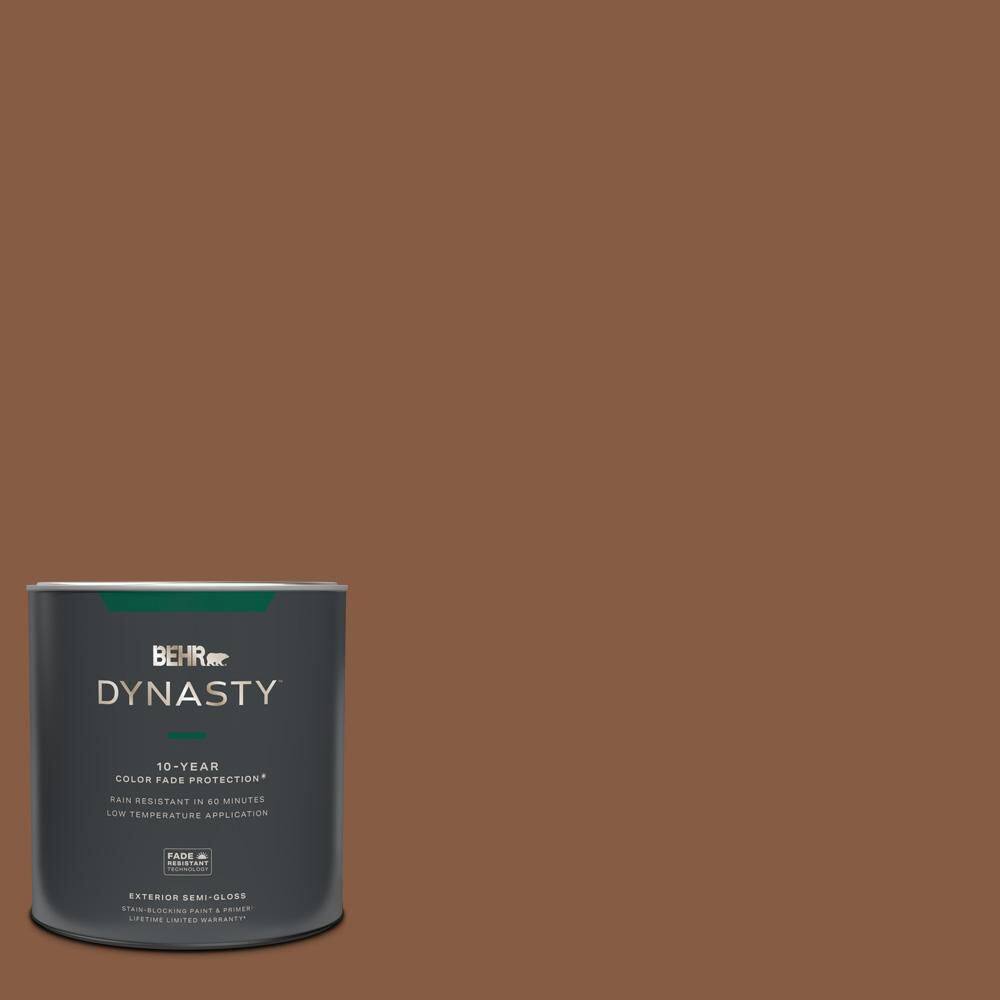 BEHR DYNASTY 1 qt. #ICC-80 Cinnamon Spice Semi-Gloss Exterior Stain ...