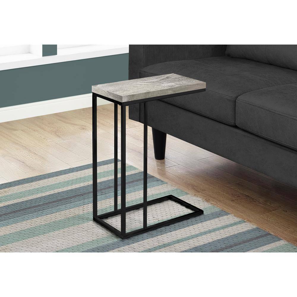 Grey Accent Table with Black Metal HD3404 - The Home Depot