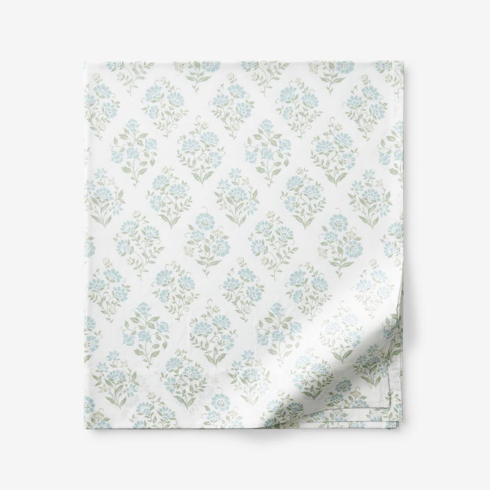 The Company Store Company Cotton Mariel Bouquet Sea Blue Cotton Percale ...