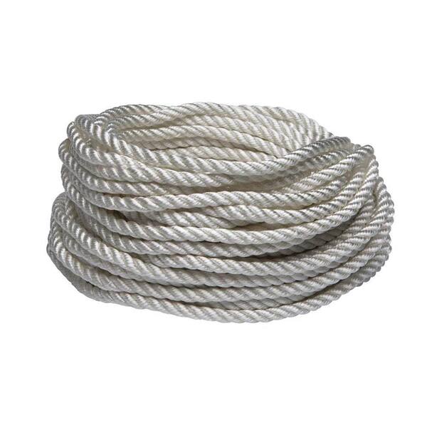 Crown Bolt 3/8 in. x 100 ft. White Nylon and Polyester Twisted Rope ...