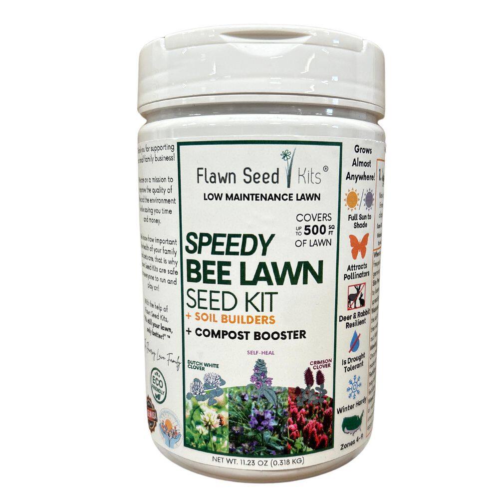 Flawn Seed Kits Speedy Bee Flower Lawn Seed, Easy Spread Shaker, Low ...
