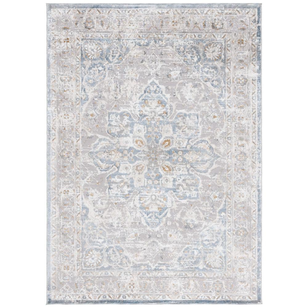 SAFAVIEH Martha Stewart Denali 7 ft. x 9 ft. Gray/Blue Distressed ...