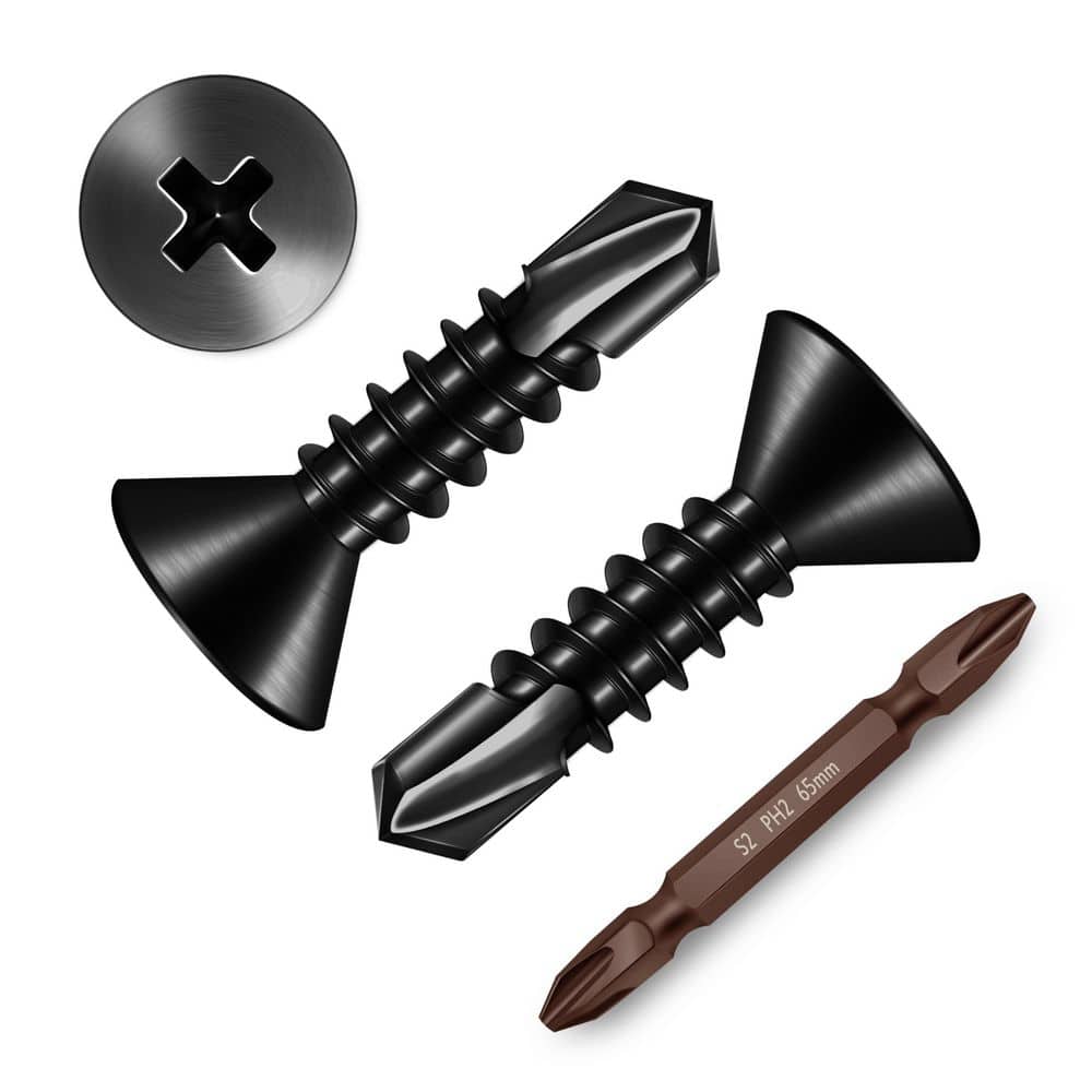MYWISH #10 x 3/4 in. Black Oxide 410 Stainless Steel Phillips Flat Head ...