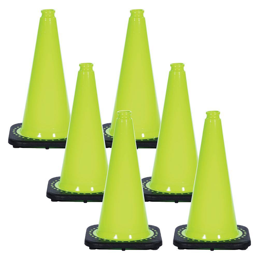 Mr. Chain 18 in. Safety Green Traffic Cones 87514-6 - The Home Depot
