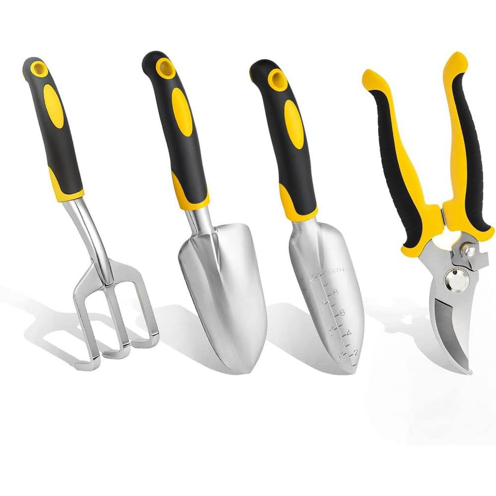 Misopily Heavy Duty Aluminum 4-Piece Garden Tool Set Rust-Proof ...