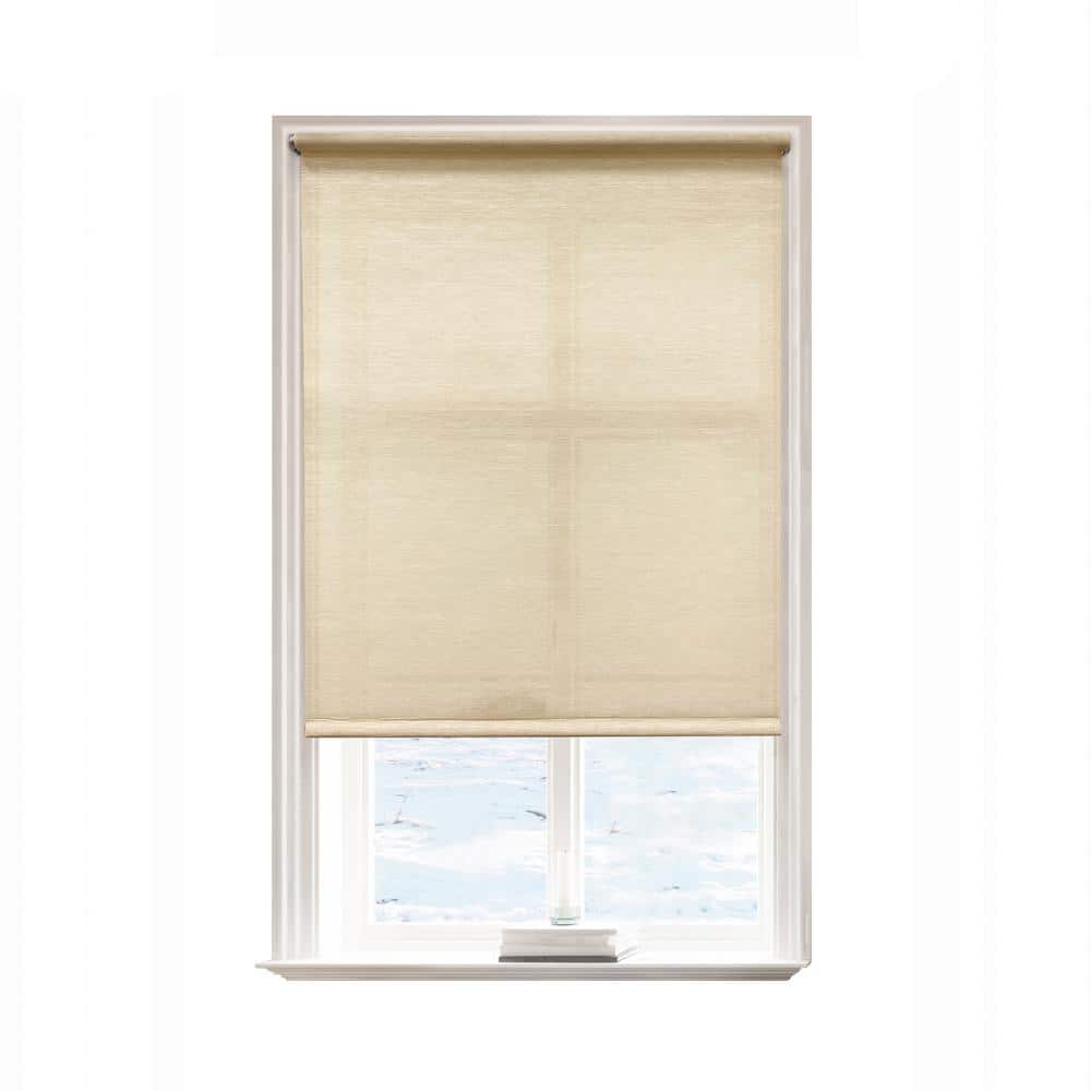 Lumi Linen Polyester 35 in.W x 72 in.L Light Filtering Cordless Natural ...