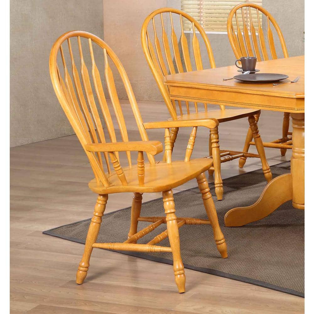 AndMakers Oak Selections Light Oak Solid Wood Dining Arm Chair BH-4130 ...