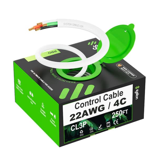 Syston Cable Technology 250 ft. 22/4 White CMP Shielded Stranded Copper ...