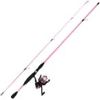 78 in. Pole Pink Fiberglass Rod and Reel Combo Medium Action, Size 30 ...