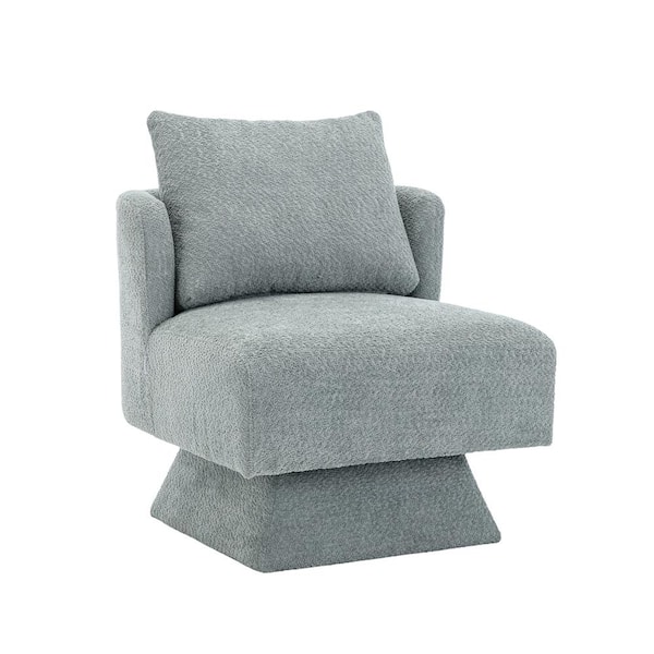 HOMEFUN Modern Gray Chenille Upholstered Comfy Swivel Accent Sofa Chair ...