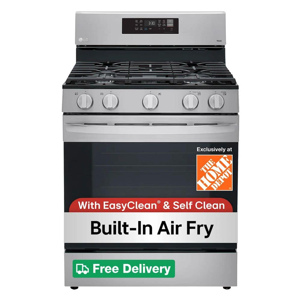 LG 5.8 cu. ft. Smart Wi-Fi Enabled Fan Convection Gas Single Oven Range ...