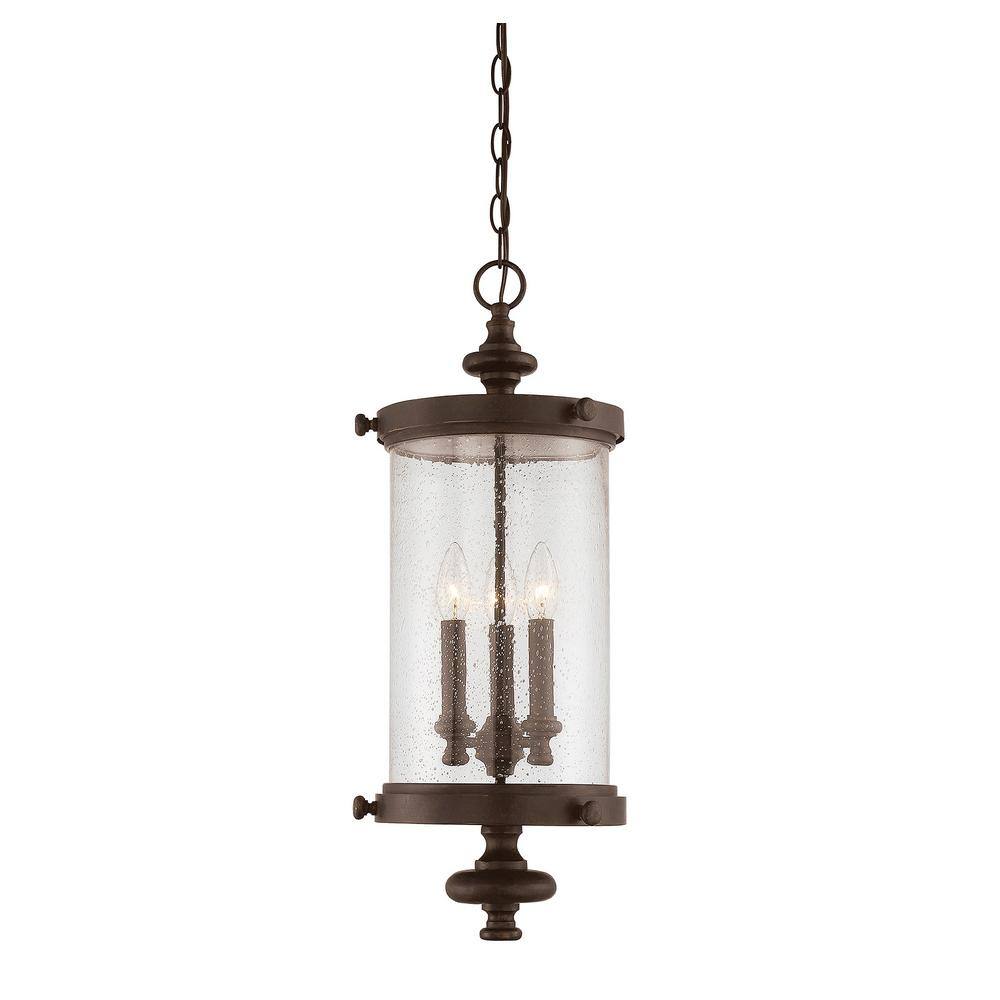 Savoy House Palmer 9 in. W x 25 in. H 3-Light Walnut Patina Outdoor ...