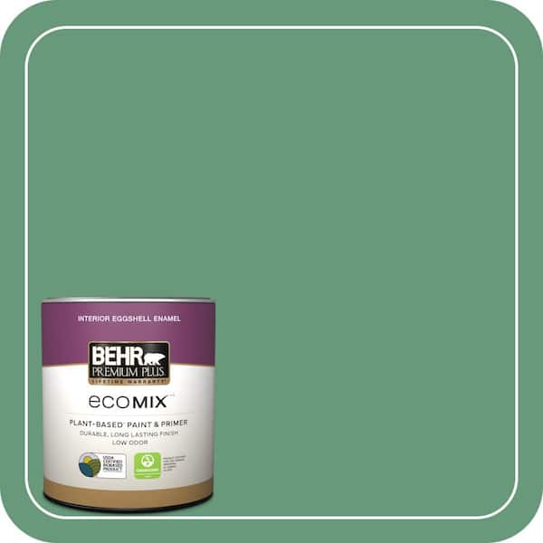 BEHR PREMIUM PLUS 1 qt. #470D-5 Herbal Eggshell Enamel EcoMix Plant ...