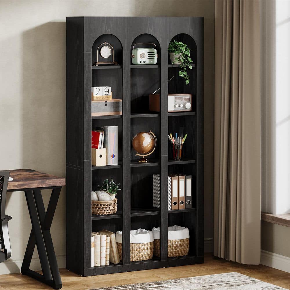 TRIBESIGNS WAY TO ORIGIN Jannelly 71 in. Tall Modern Black Engineered ...