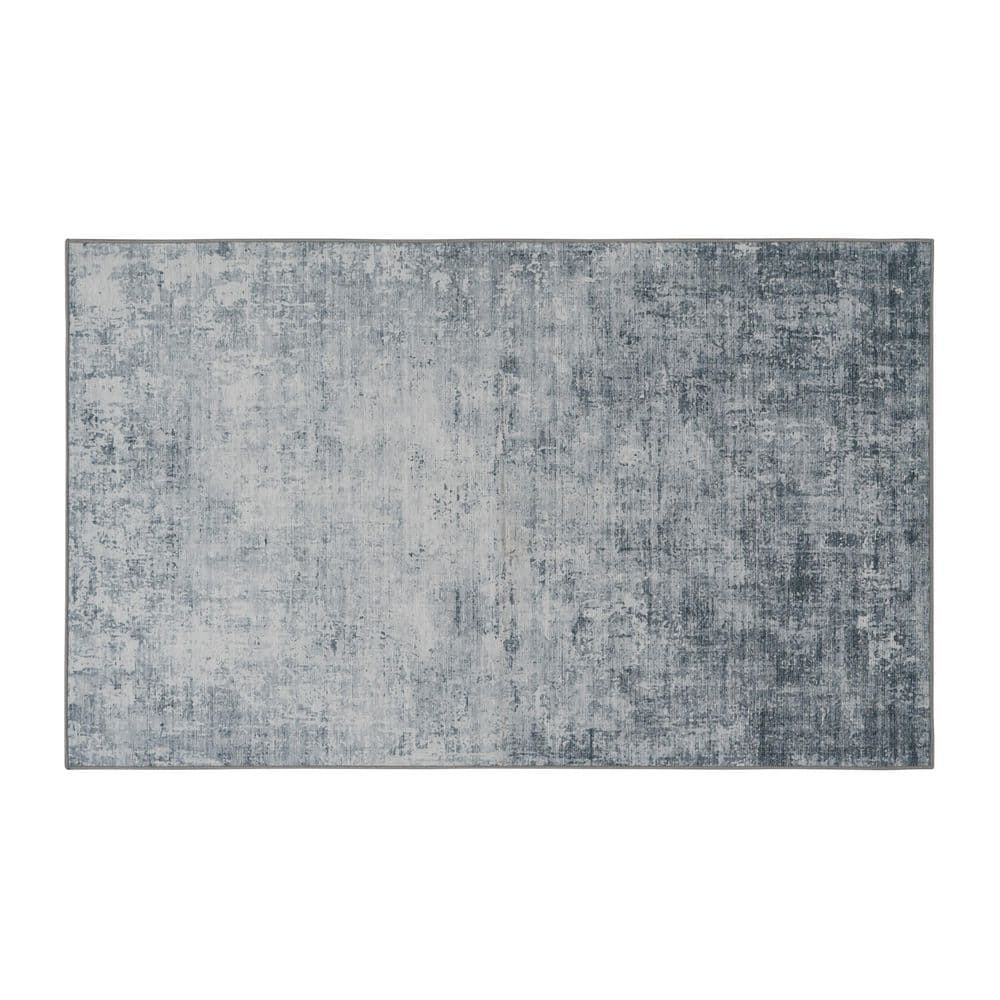 Wyatt & Ash Hazen Abstract Printed Chenille Blue 9 ft. x 12 ft ...