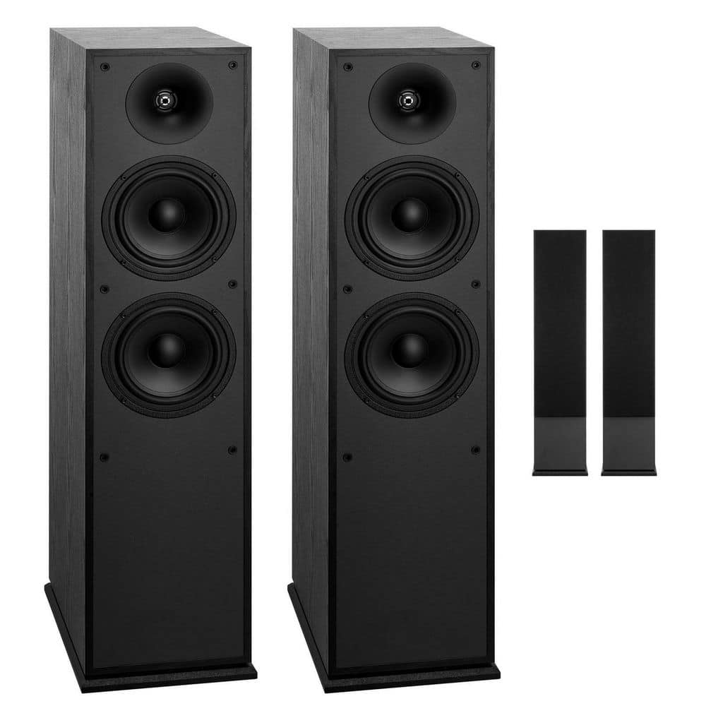 SKYSHALO Floorstanding Speakers 2-Way Floor-Standing Tower Speakers 1in. Tweeter Dual 6.5 in ...