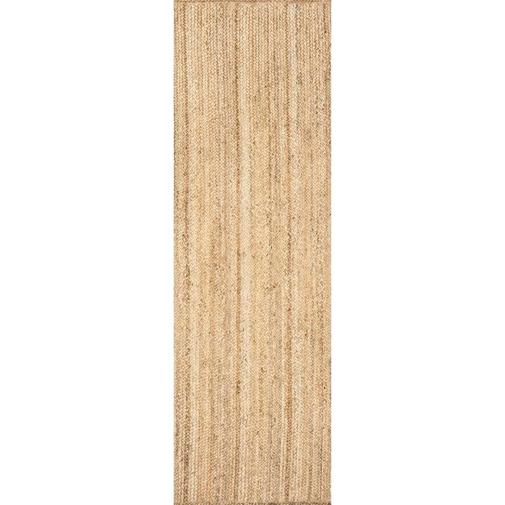 nuLOOM Rigo Chunky Loop Natural Jute Tan 3 ft. x 16 ft. Runner Rug ...
