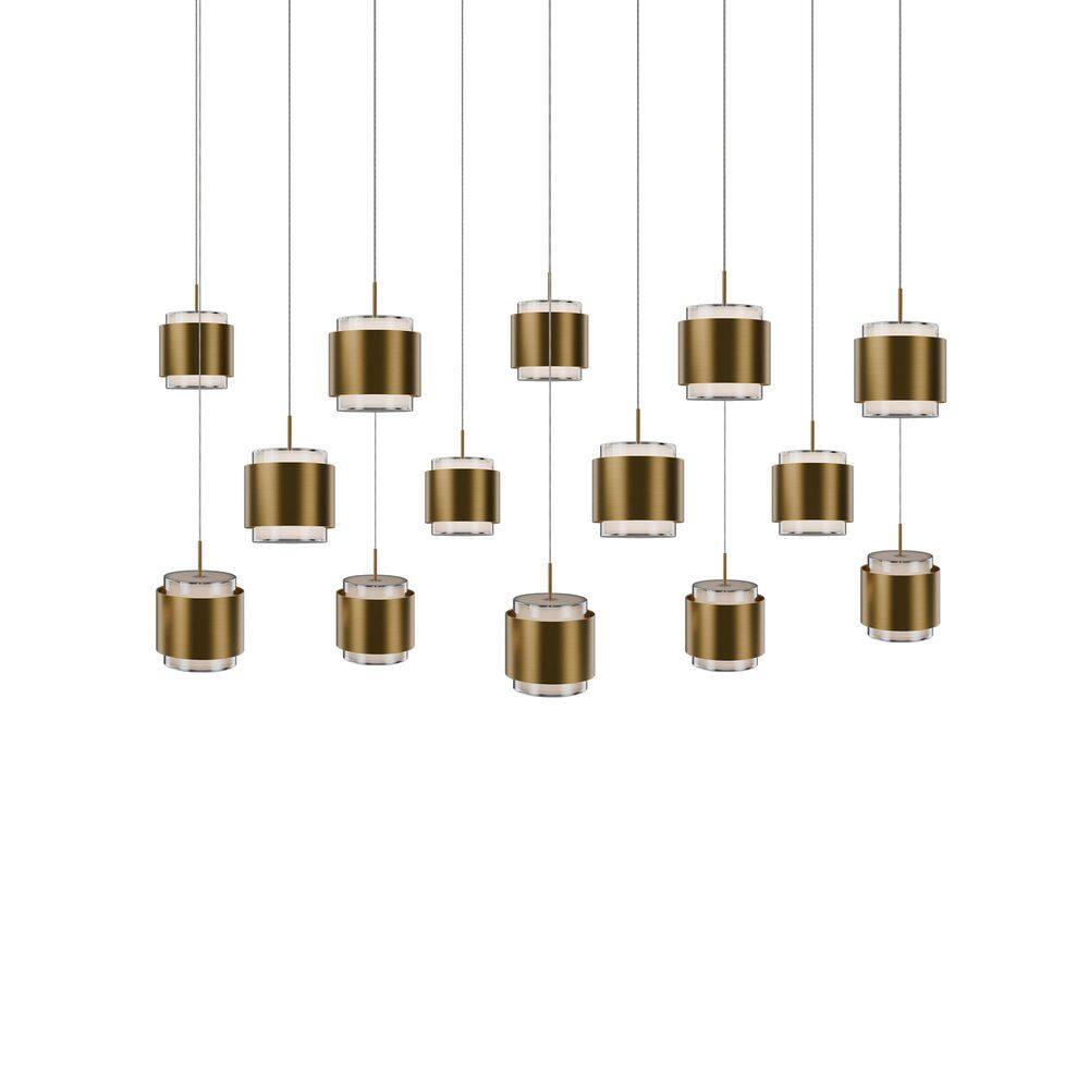 WAC Lighting Banded 14-Light Aged Brass Integrated LED Linear Pendant ...