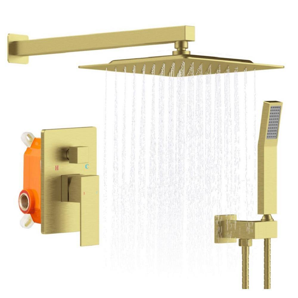 waterpar 12 in. 1-Jet Shower System with Fixed and Hand Shower Head in ...