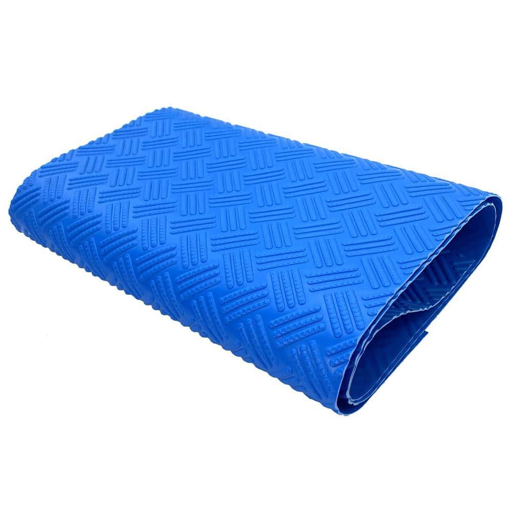 Wellco 9 in. x 35.4 in. Blue Swimming Pool Ladder Mat Protective Pad ...