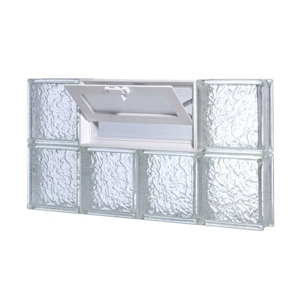 31 in. x 15.5 in. Vented IceScapes Pattern Glass Block Window 103168 ...