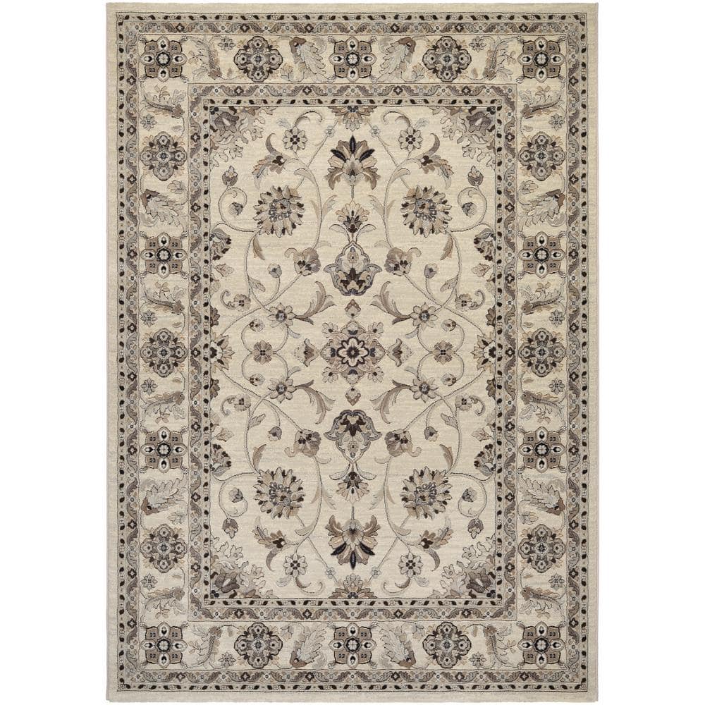 Couristan Everest Rosetta Ivory 5 ft. x 8 ft. Area Rug 89726322053076T ...