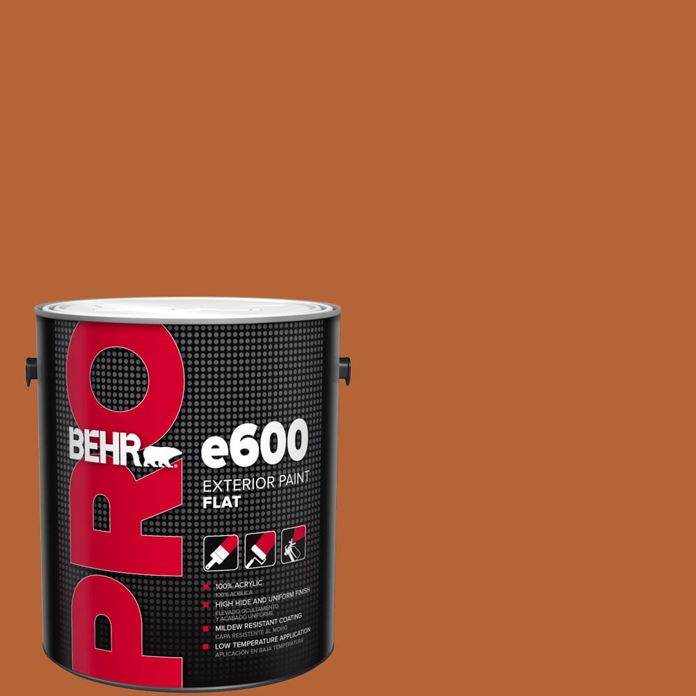 BEHR PRO 1 gal. #250D-7 Caramelized Orange Flat Exterior Paint PR61301 ...