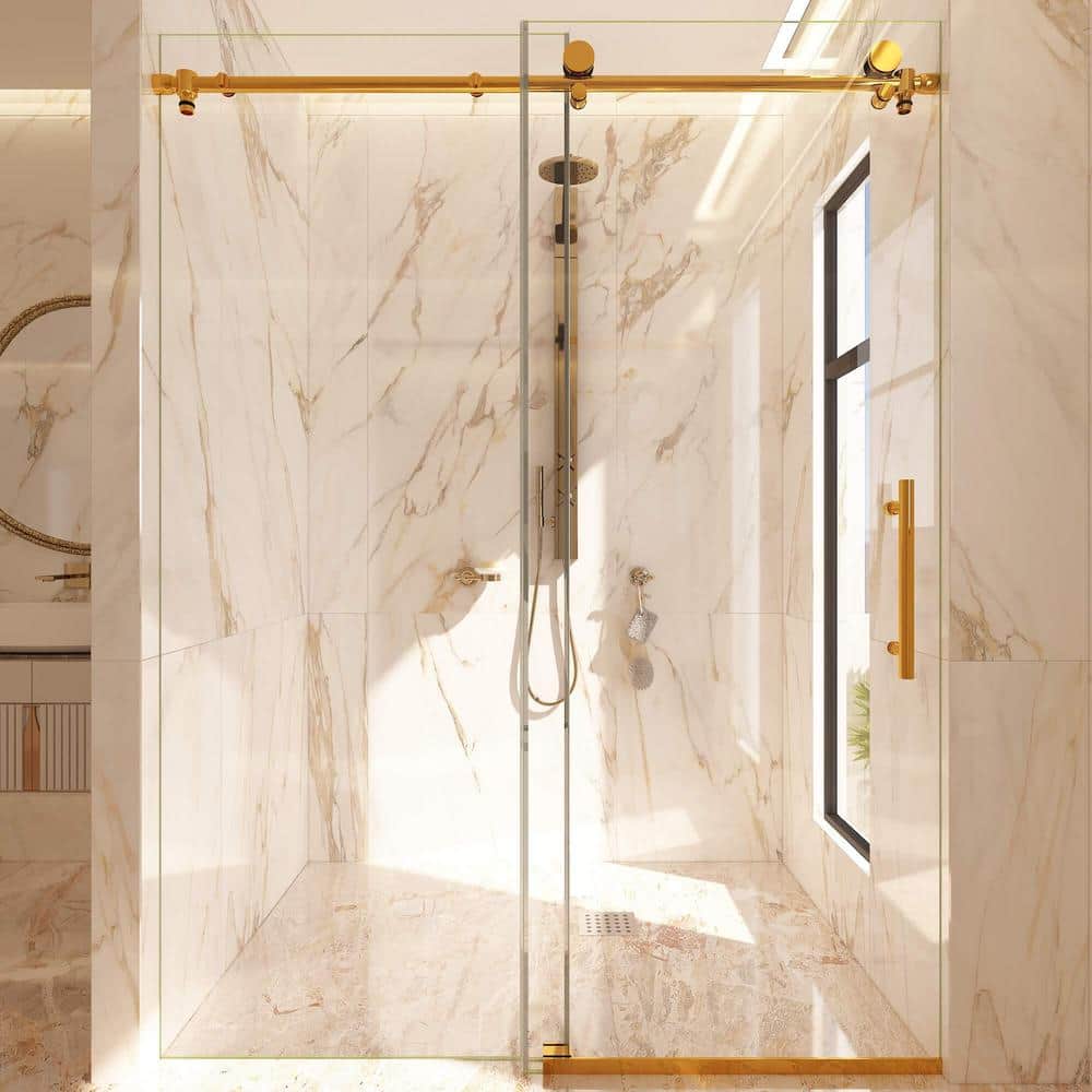 Fab Glass and Mirror Murano Lux 60 in. W x 76 in. H Frameless Single ...