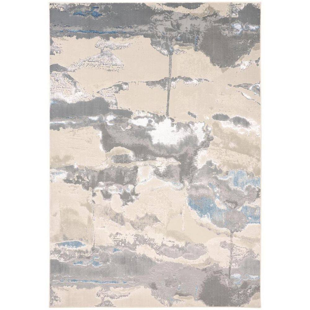 HomeRoots 2 ft. x 8 ft. Gray, Ivory Abstract Area Rug 2000513073 - The ...