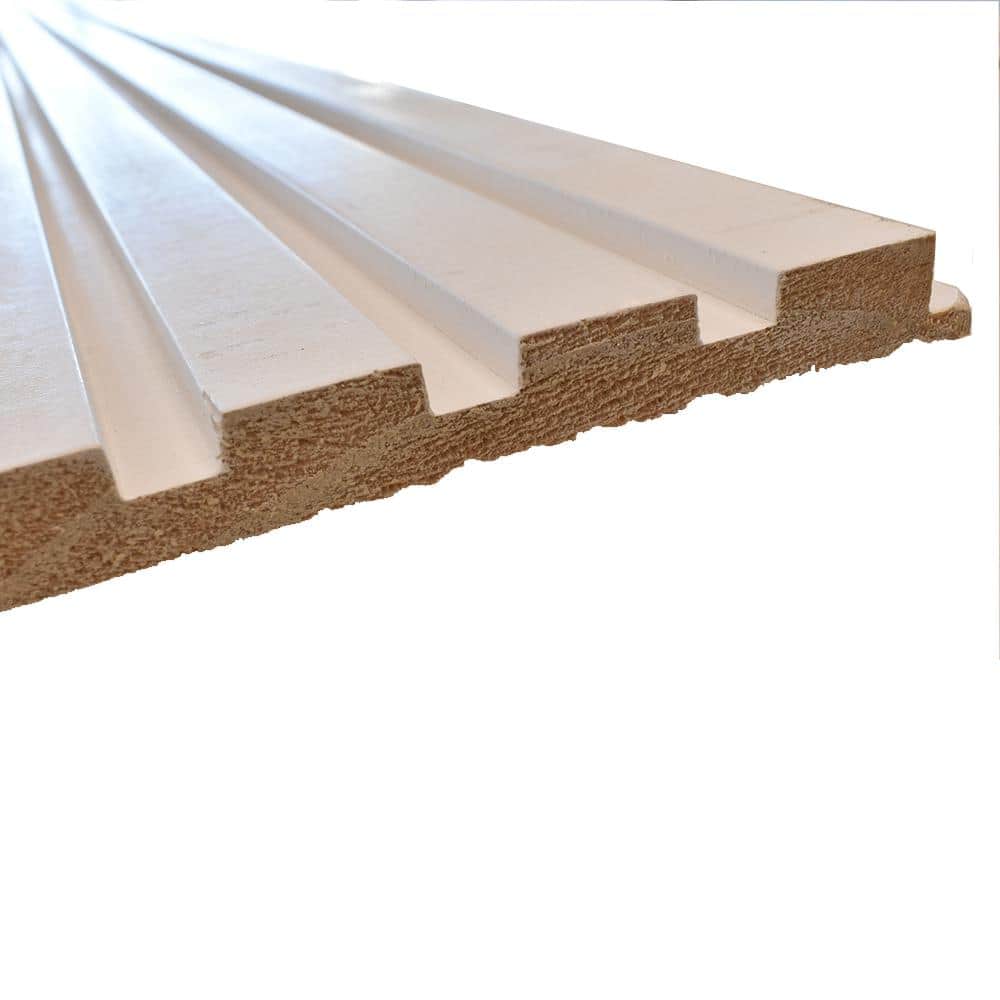 ARAUCO 1 in. x 5-1/4 in. x 8 ft. Slot Wall Shiplap Softwood Board ...