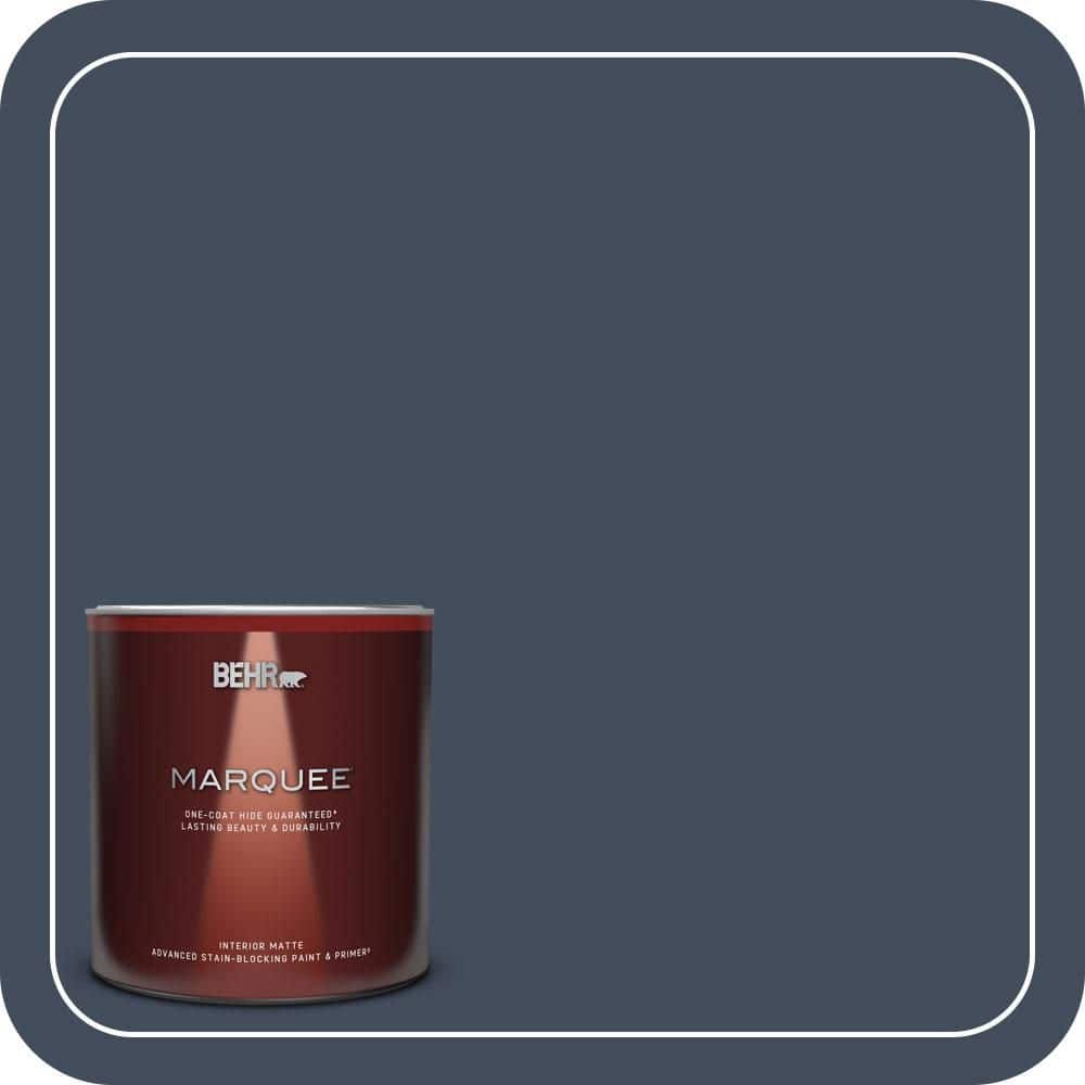 BEHR MARQUEE 1 Qt. #S520-7 Night Flight One-Coat Hide Matte Interior ...