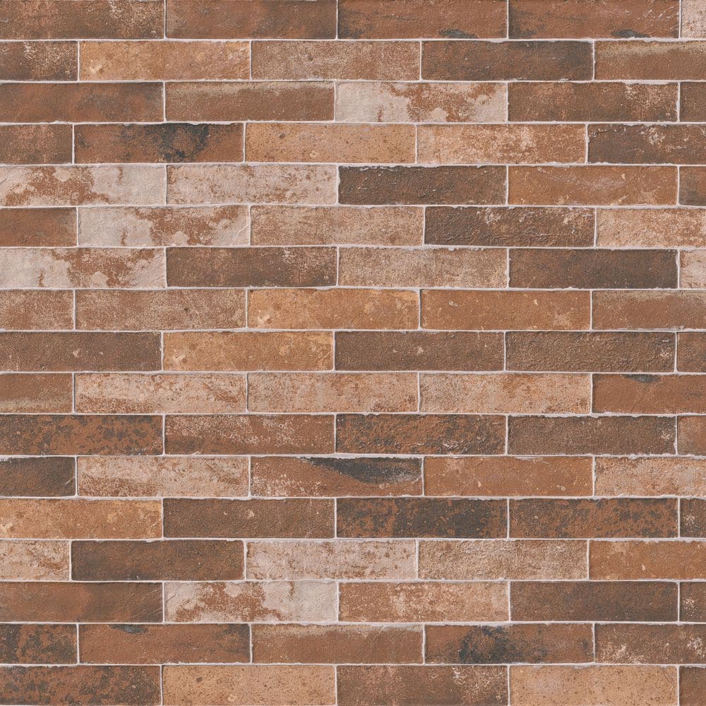 MSI Capella Red Brick Matte Porcelain Brick Look Tile Rectangle 2 x 10 ...