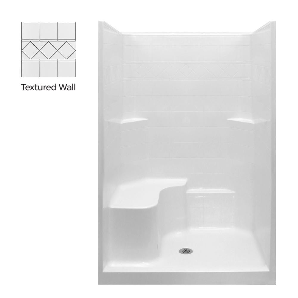 Ella Basic 48 in. x 36.75 in. x 79.5 in. Alcove 3-Piece Shower Kit with ...