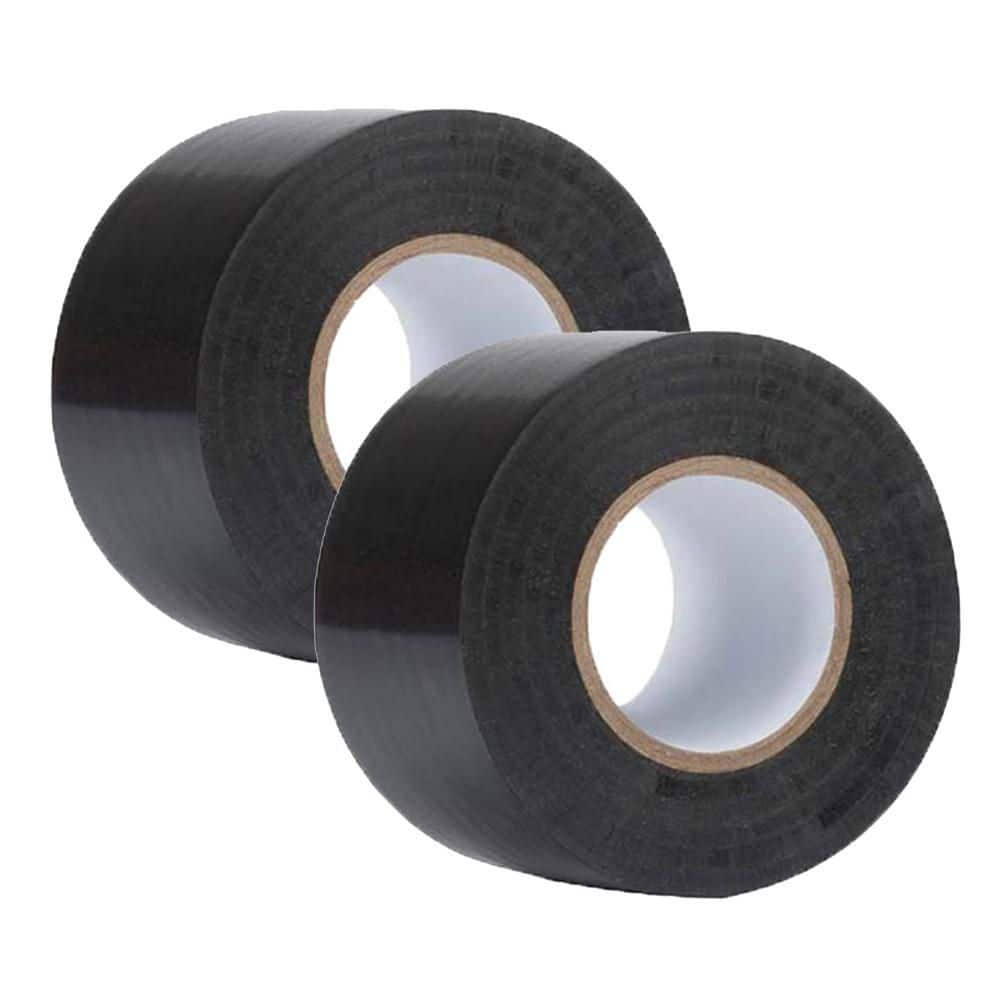 Wellco 2 in. x 98 ft. Black PVC Pipe Tape, Pipe Insulation, 2-Pack ...