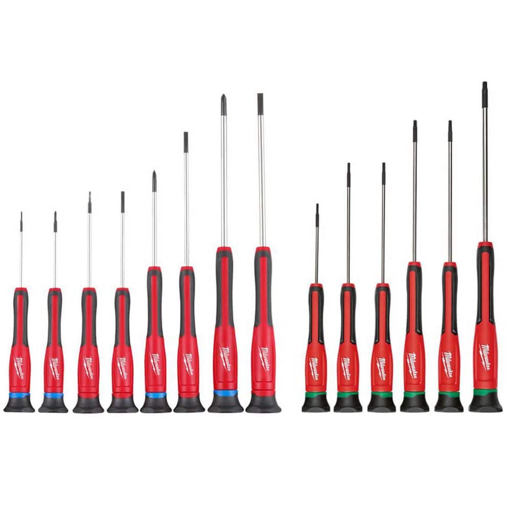 Milwaukee Precision Phillips-Slotted Screwdriver Set with Torx ...
