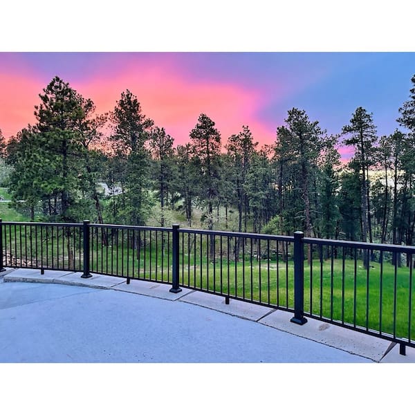 Aria Railing 36 in. x 69.43 in. Black Powder Coated Aluminum ...