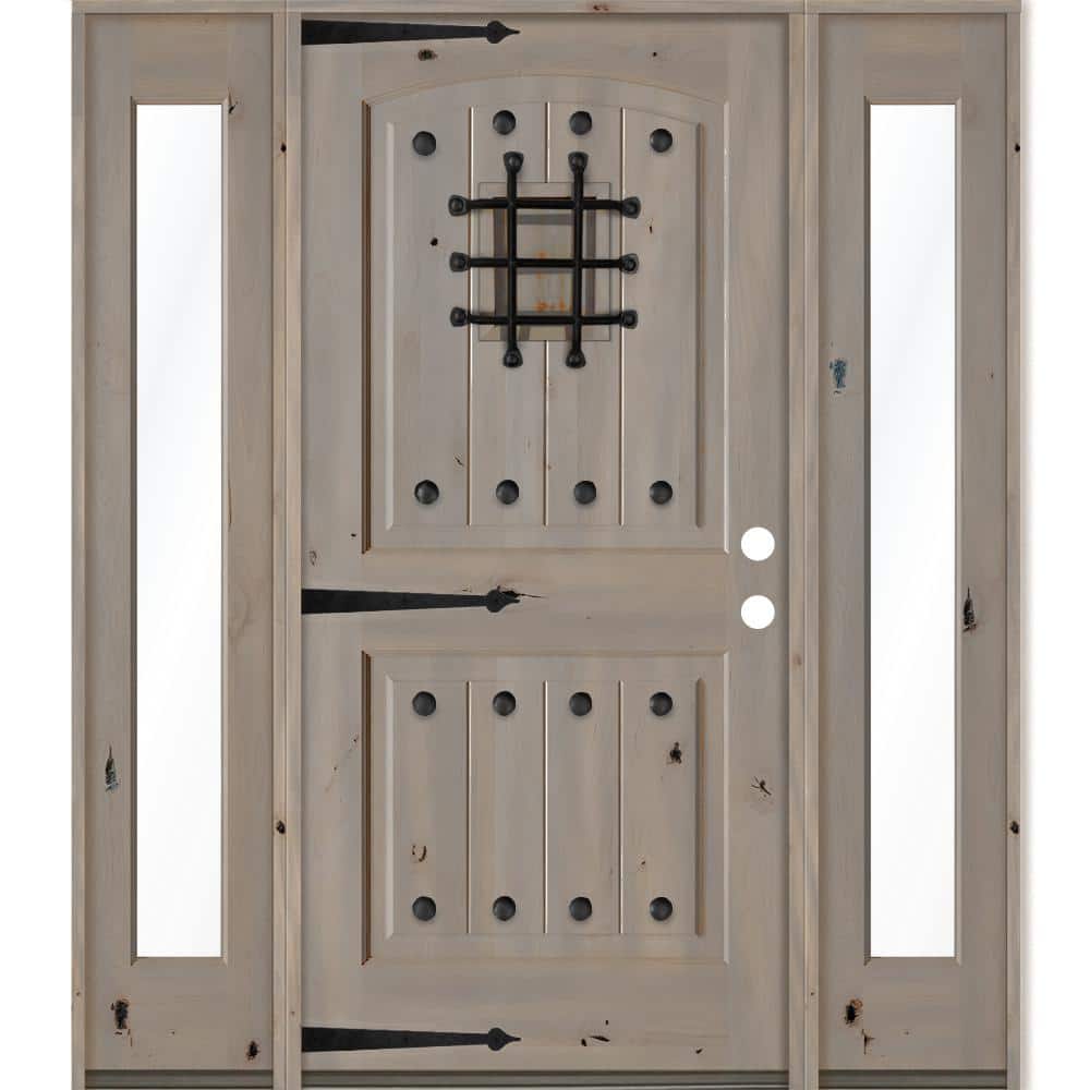 Krosswood Doors 58 in. x 80 in. Mediterranean Knotty Alder Left-Hand ...