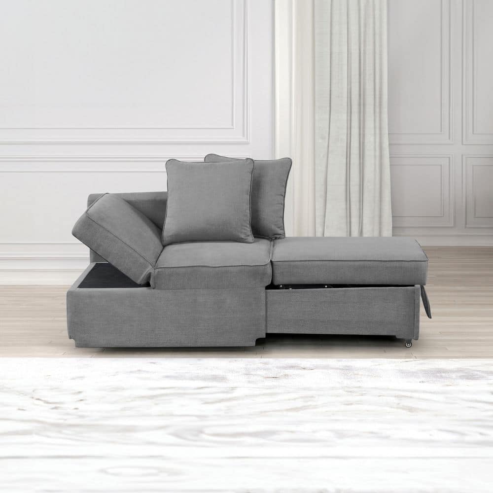 Furniture of America Minsta Grey Fabric Adjustable Chaise Lounge with ...