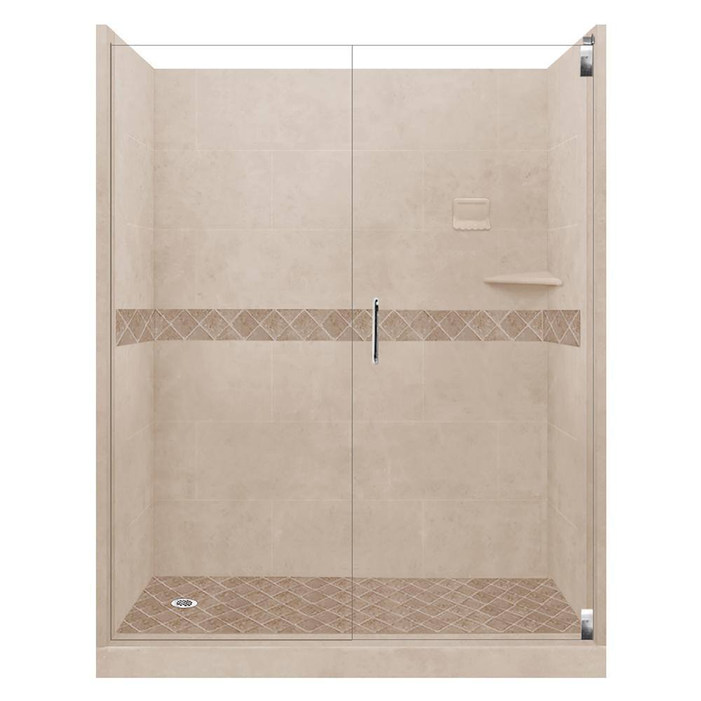 American Bath Factory Espresso Diamond Hinged 32 in. x 60 in. x 80 in ...