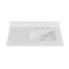 PROOX 36 in. W x 22 in. D Quartz White Rectangular Single Sink Bathroom ...