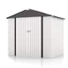 Patiowell 8 ft. W x 6 ft. D Outdoor Storage White Metal Shed with ...