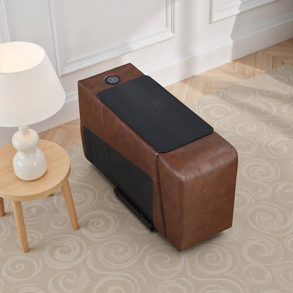 Lazzara Tellot Brown 20 in. H Console with Hidden Storage and 2-Pop-Out ...