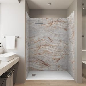 CASTICO Dark Empress 32 in. x 60 in x 84 in Solid Composite Stone ...