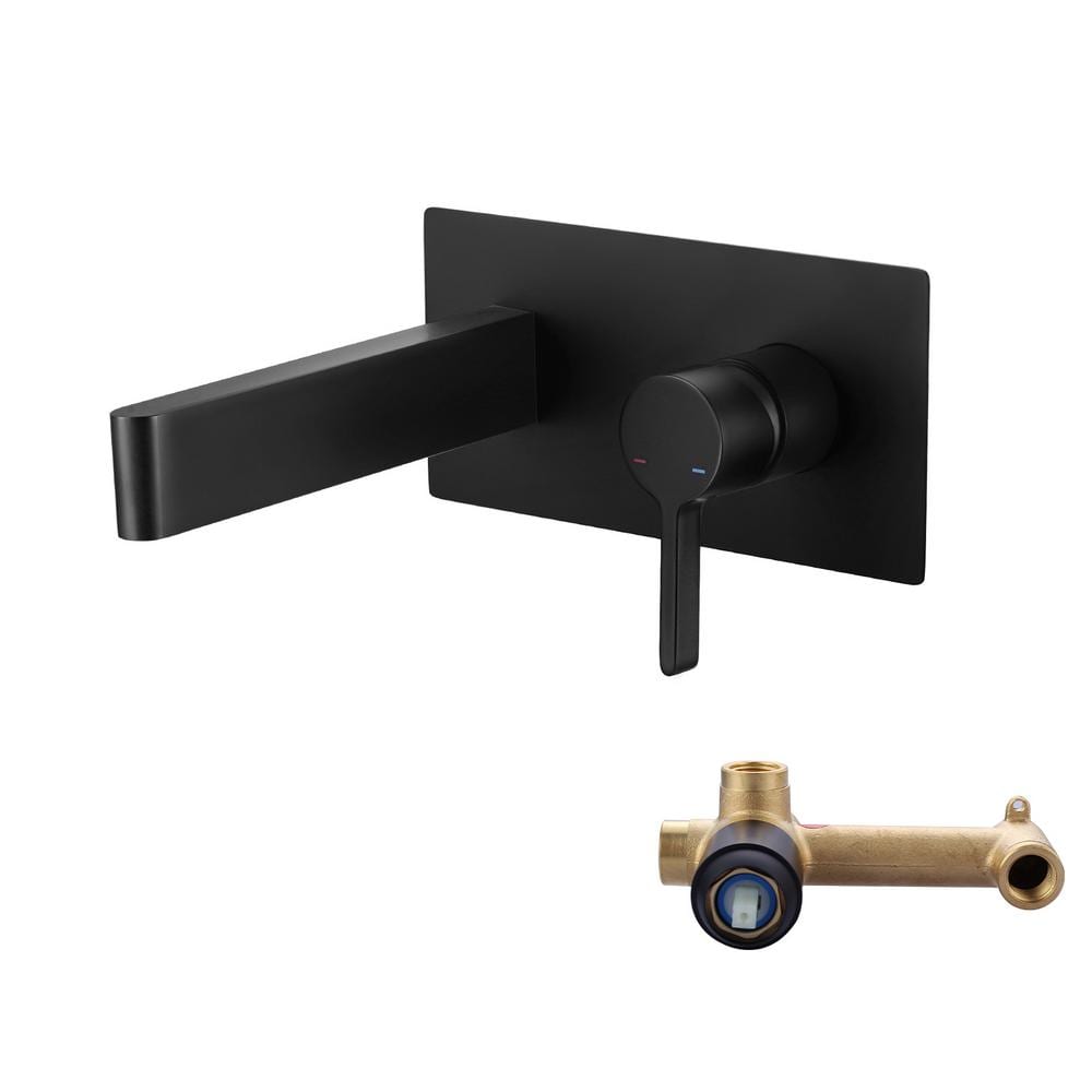 AVITAS Single Handle Wall Bathroom Mount Faucet with Brass and ...