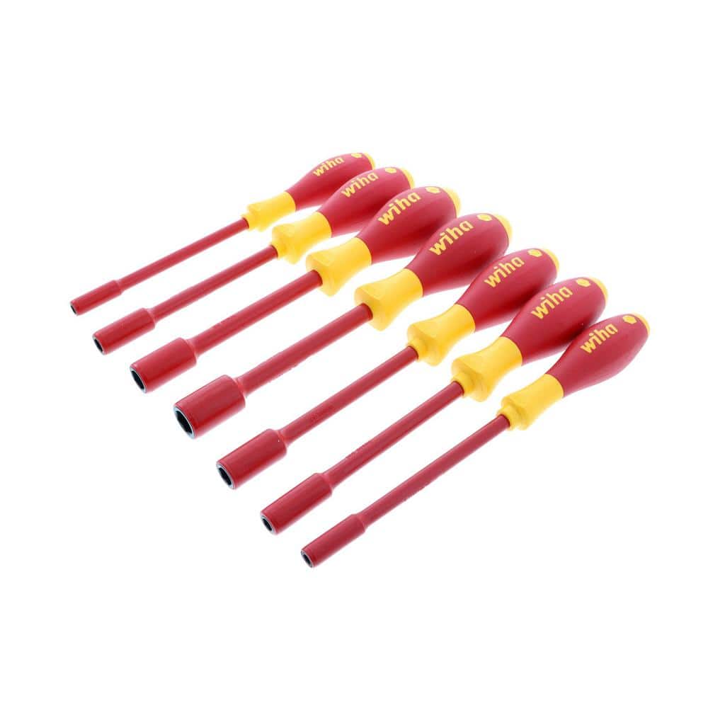 Wiha 1000-Volt Insulated Nut Driver Set Soft Finish (7-Piece) 32294 ...
