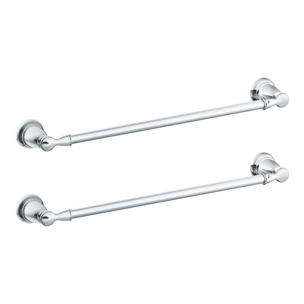 MOEN Banbury 24 In Towel Bar In Chrome 2 Pack Combo TY2624CH 2PK MOEN Banbury 24 In Towel Bar In Chrome 2 Pack Combo TY2624CH 2PK